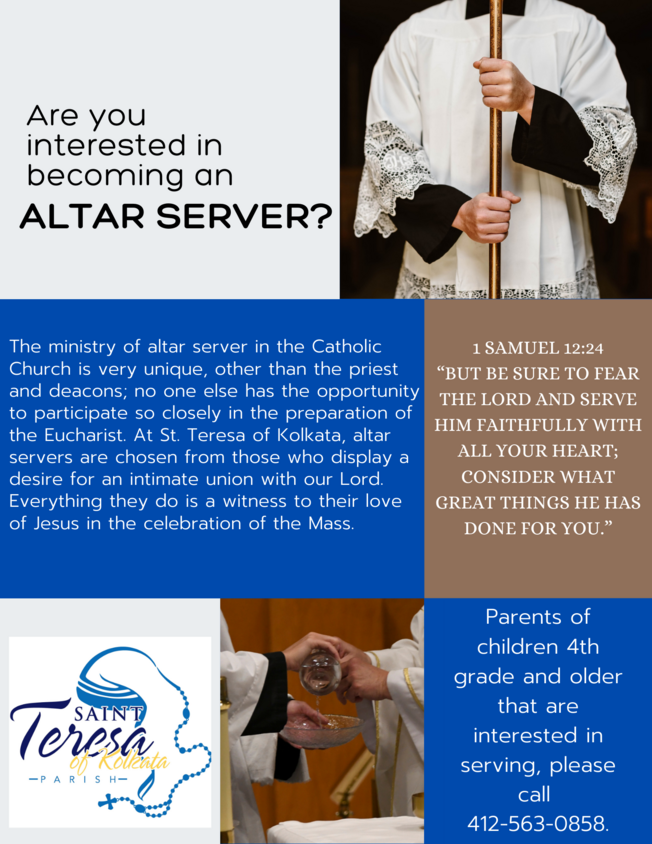 Altar Server - Saint Teresa of Kolkata Parish - PA